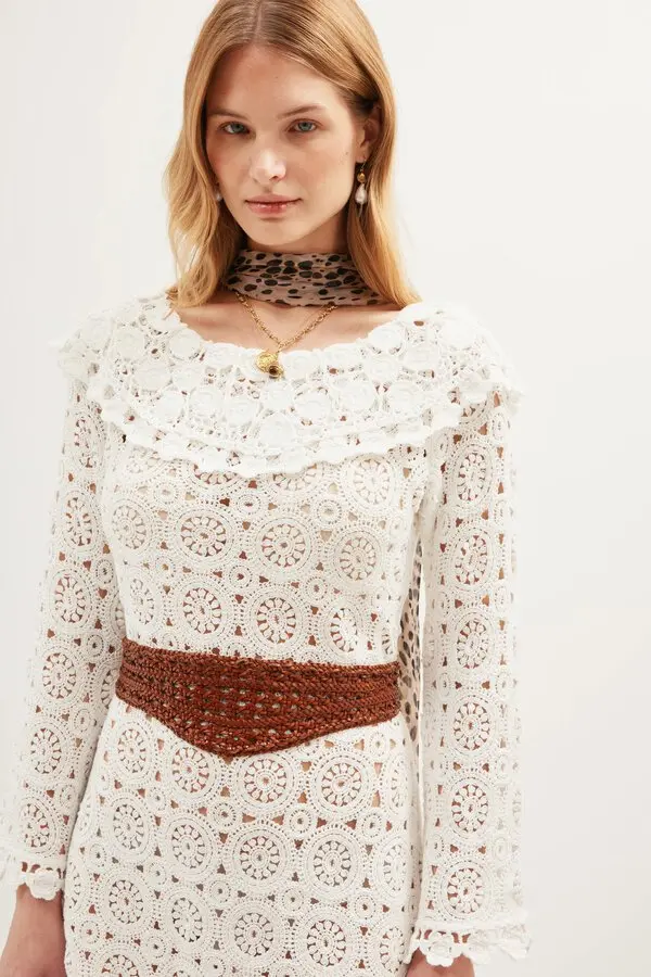 Rixo Envalira Crochet Mini Dress