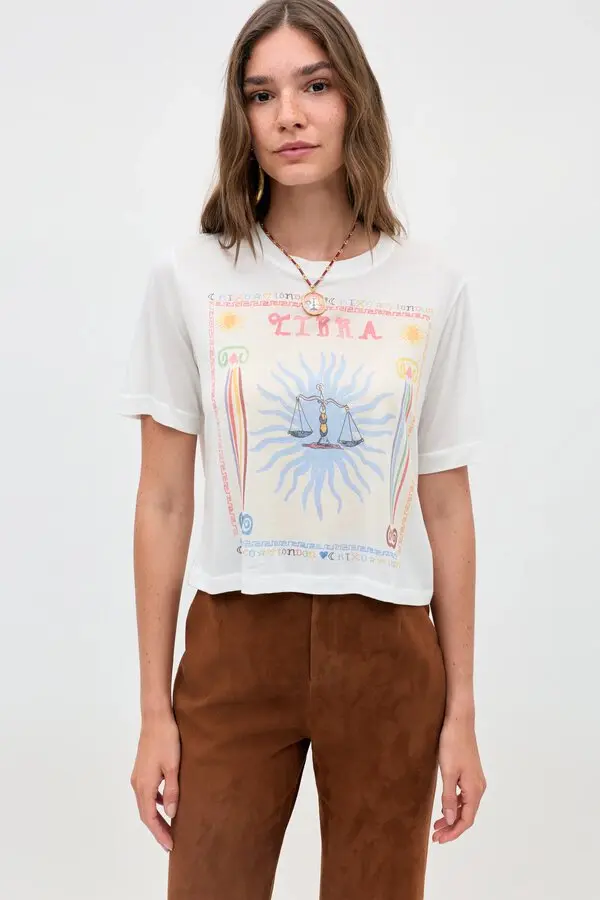 Rixo Ria Libra T-shirt - White