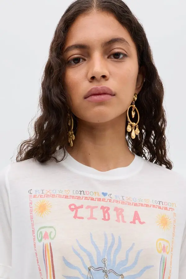 Rixo Ria Libra T-shirt - White