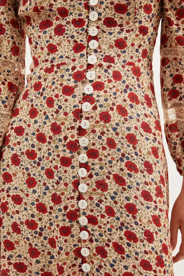Rixo Floral Long Sleeve Dress