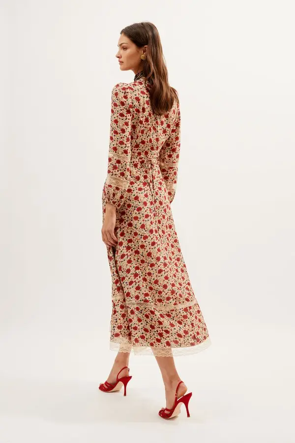 Rixo Floral Long Sleeve Dress