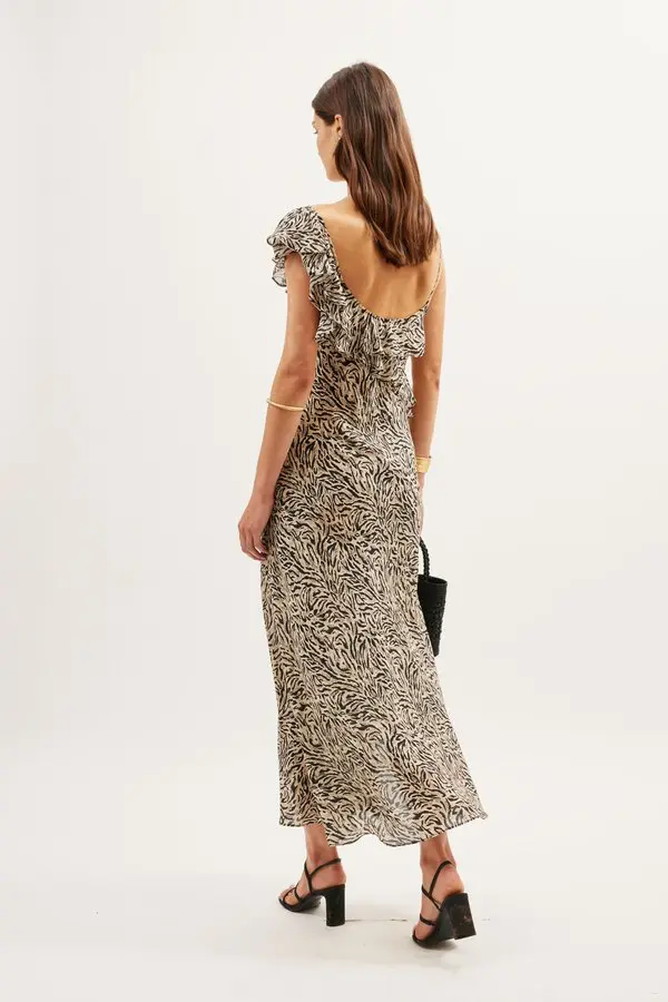 Rixo Ester Sun Leo Tan Dress - Brown