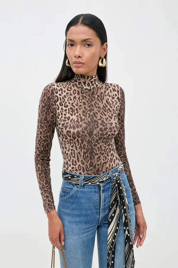 Rixo Polo Leopard Bodysuit