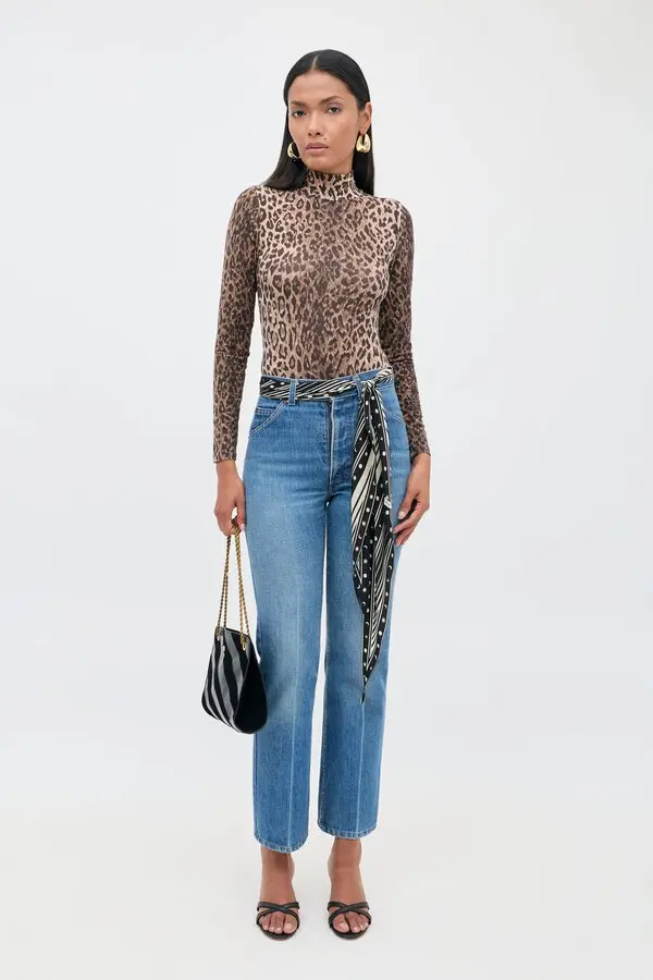 Rixo Polo Leopard Bodysuit