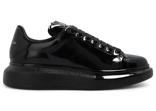 Alexander McQueen Oversized Patent Leather - Black