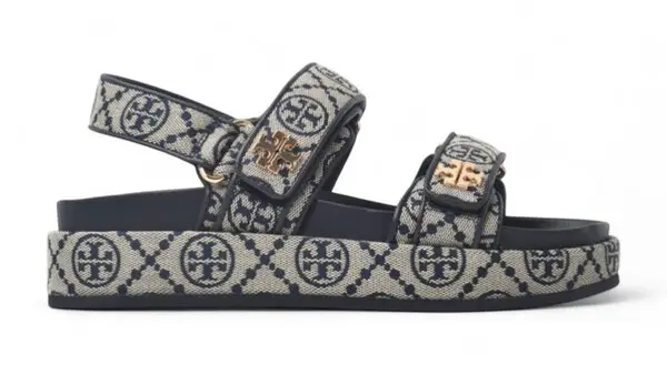 Tory Burch T Monogram Kira Sandals - Navy Blue