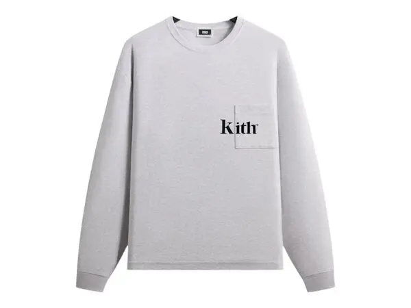 Kith Long Sleeve Quinn Tee Shirt - Light Heather Grey