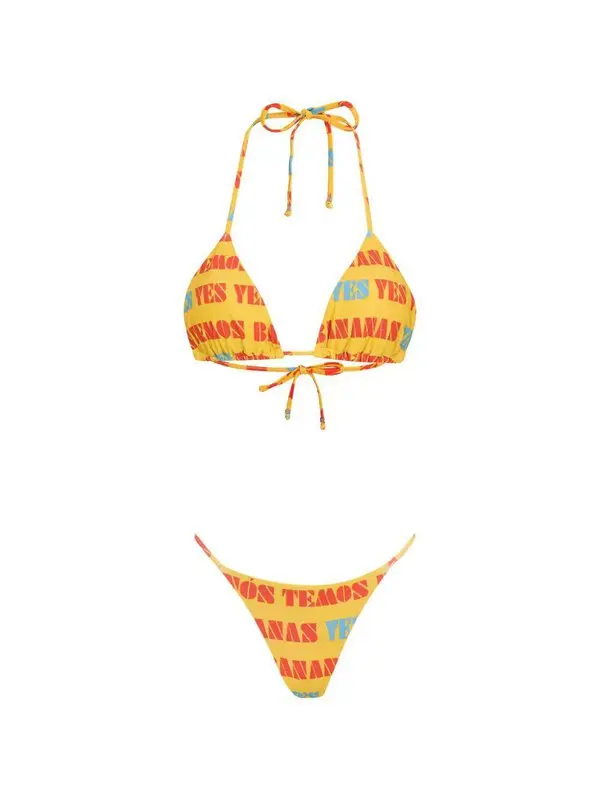 AMIR SLAMA Printed Triangle Bikini - Yellow