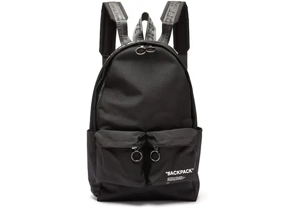 Off-White Quote Backpack Canvas - Black White