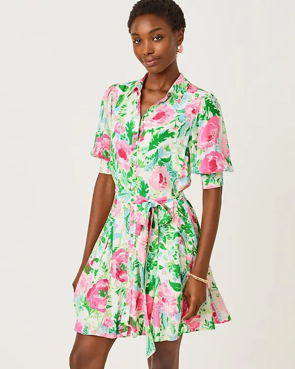 LILLY PULITZER Larkyn Shirtdress - Multi Poppy Party