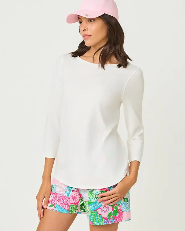 LILLY PULITZER Key West 3/4 Sleeve Top - Resort White