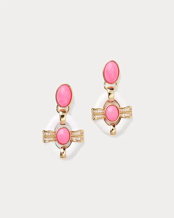 LILLY PULITZER Fleur De Lilly Doorknocker Earrings - Cherry Blossom Pink