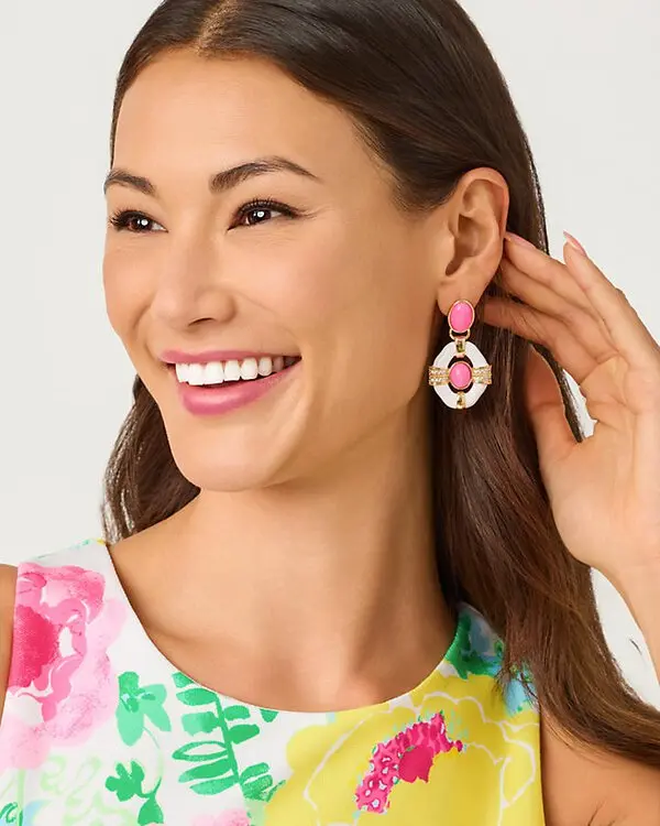 LILLY PULITZER Fleur De Lilly Doorknocker Earrings