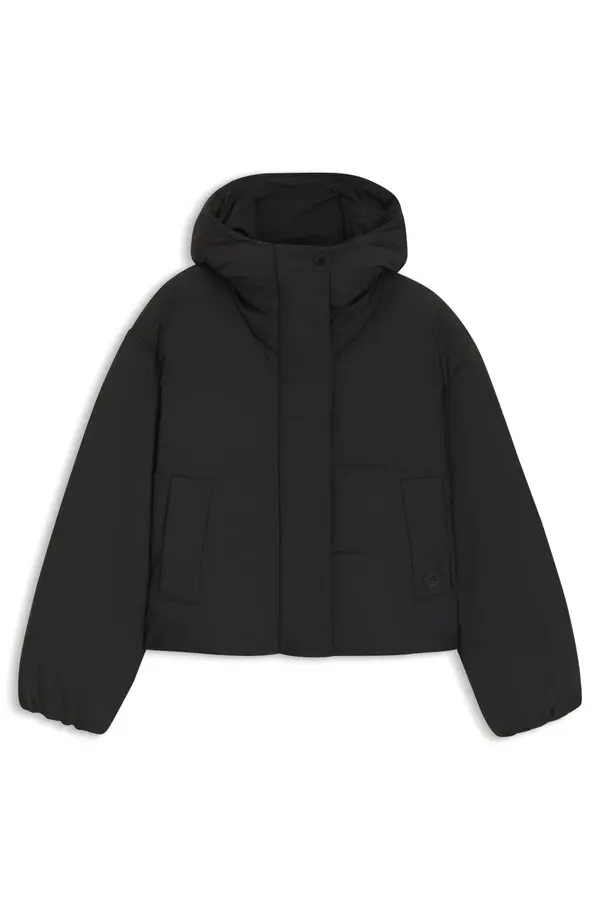 BOSS Crinkle-fabric Jacket In A Regular Fit - Black