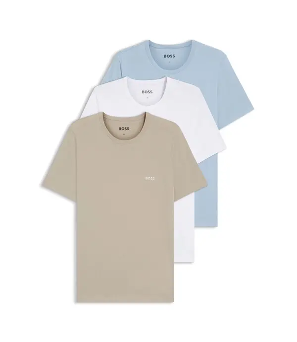 BOSS Three-pack Cotton Undershirts - Patterned