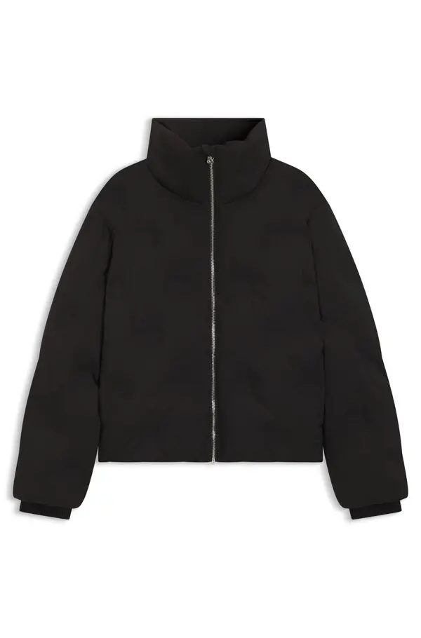 Hugo Stacked-logo Jacket With Water-repellent Finish - Black