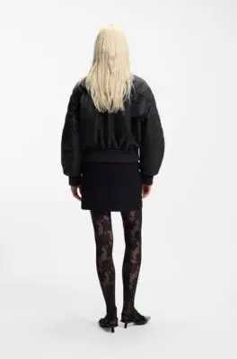 Hugo Bomber Jacket With Ruched Detail - Black