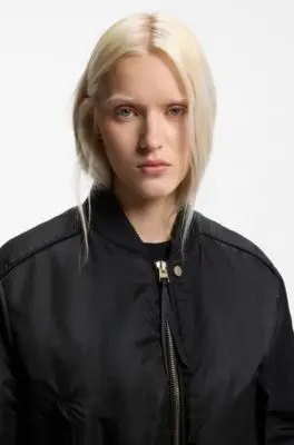 Hugo Bomber Jacket With Ruched Detail - Black