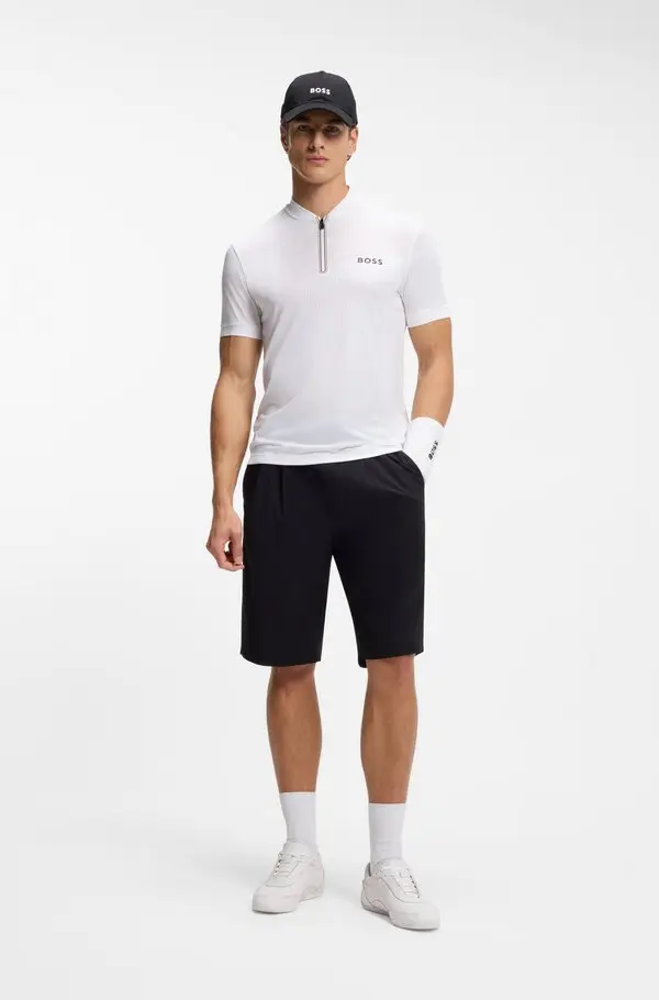 BOSS Bodymapping-jersey Slim-fit Polo Shirt With Zip Neck - White