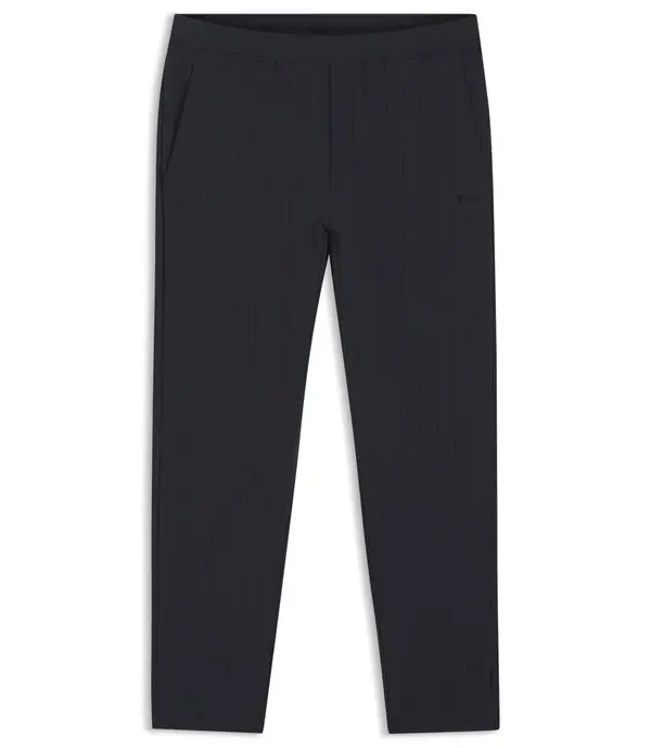 BOSS Zip-frame Tracksuit Bottoms In Waffle Fabric - Dark Blue
