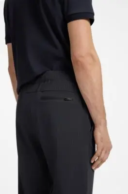 BOSS Zip-frame Tracksuit Bottoms In Waffle Fabric
