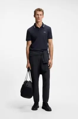 BOSS Zip-frame Tracksuit Bottoms In Waffle Fabric