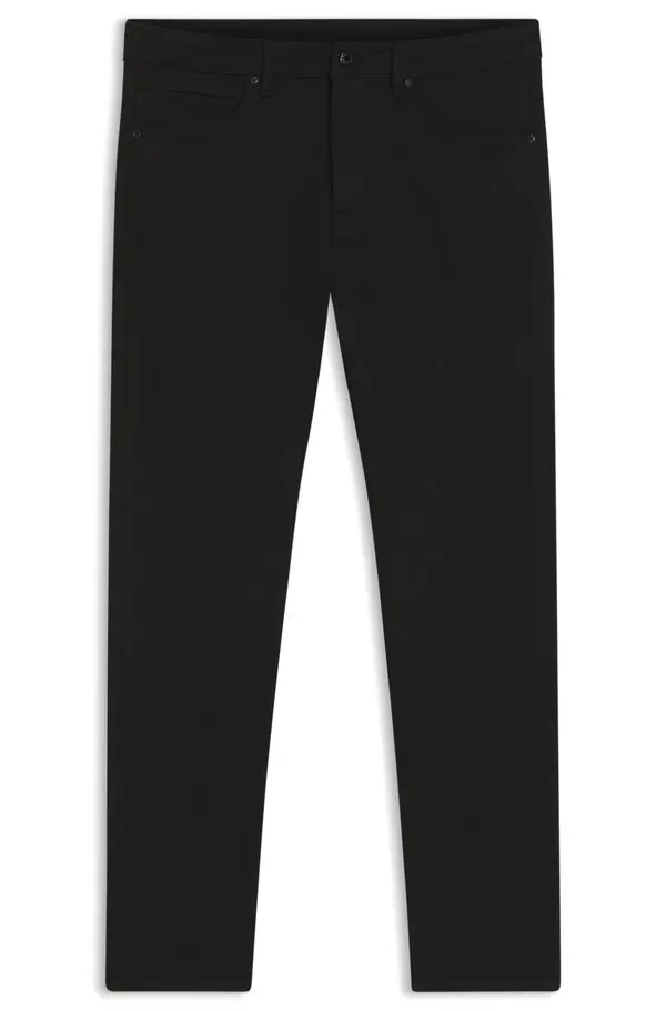 BOSS Porsche X Tapered-fit Pants In Stretch Denim - Black