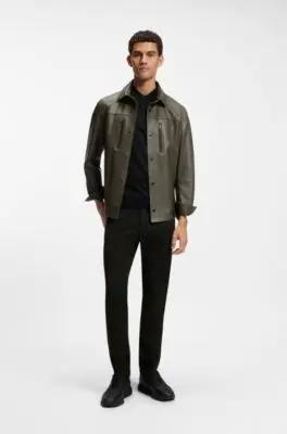 BOSS Porsche X Tapered-fit Stretch Denim Pants - Black