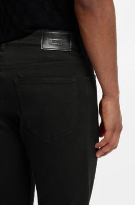 BOSS Porsche X Tapered-fit Stretch Denim Pants - Black