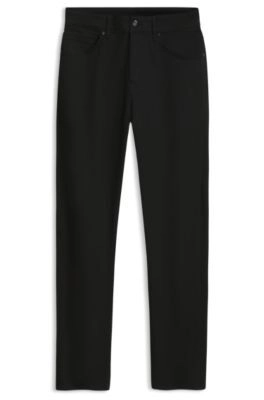 BOSS Porsche X Tapered-fit Stretch Denim Pants - Black