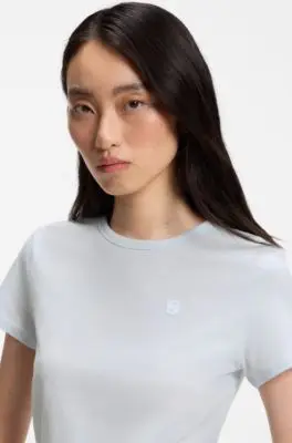 BOSS Slim-fit Cotton Jersey T-shirt - Light Blue