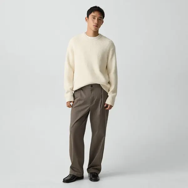 Theory Relaxed Pleat Pant In Moonsoft Cotton - Morel