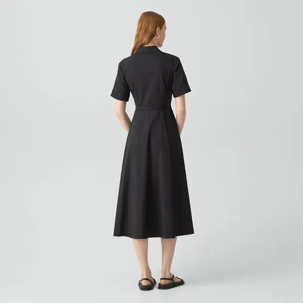 Theory Belted Shirt Dress - Black | Editorialist