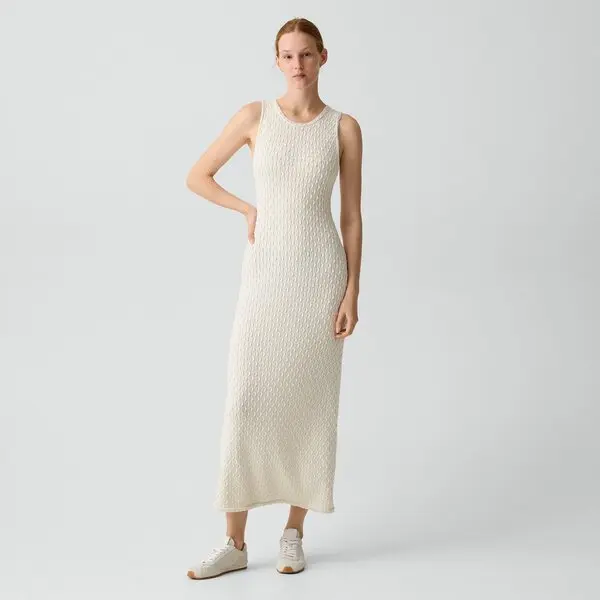 Theory Textured Midi Dress - Ivory