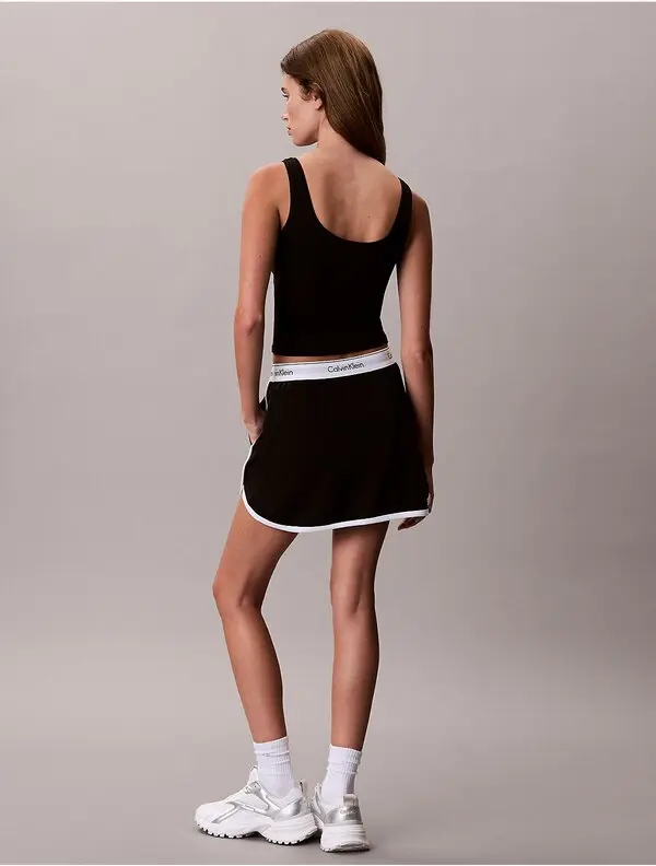 Calvin Klein Icon Sport Cotton Mini Skirt - Black