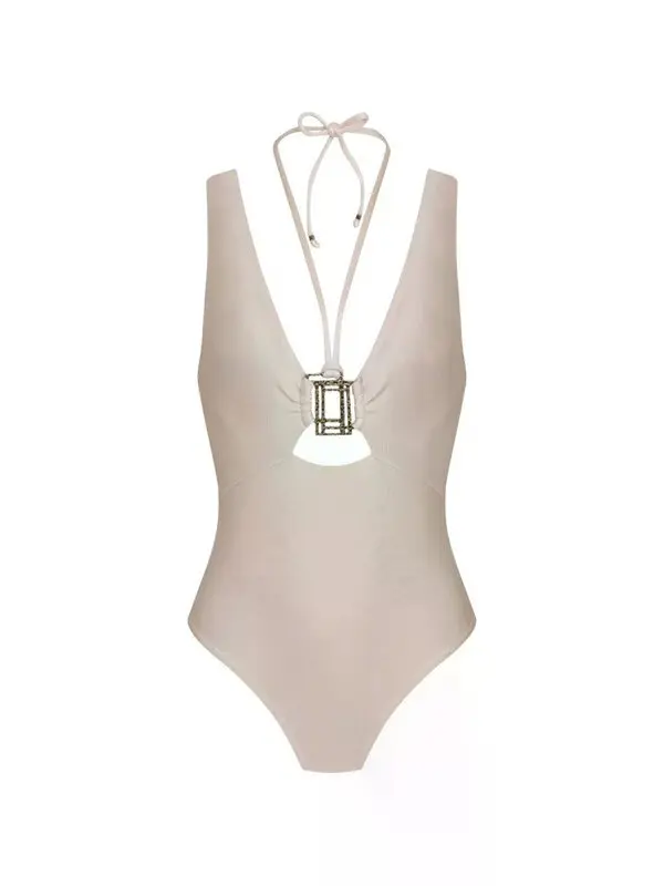 AMIR SLAMA Cutout Ring Swimsuit - Neutrals