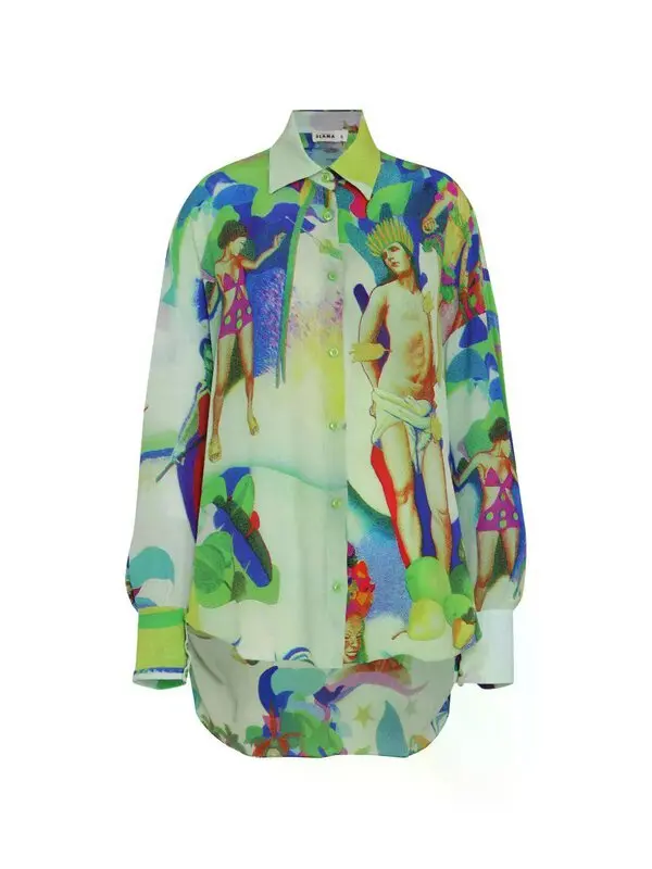 AMIR SLAMA Printed Shirt - Green