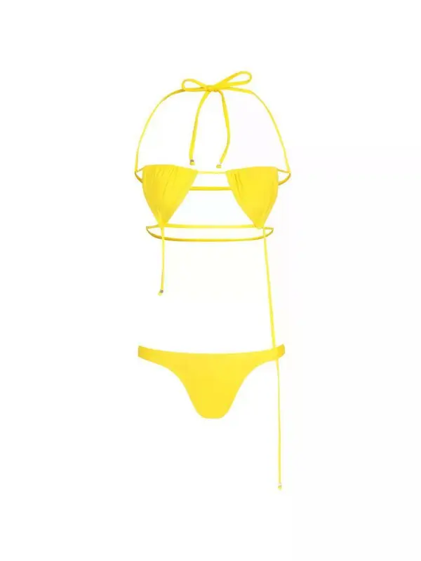 AMIR SLAMA Tie-fastening Cutout Bikini - Yellow