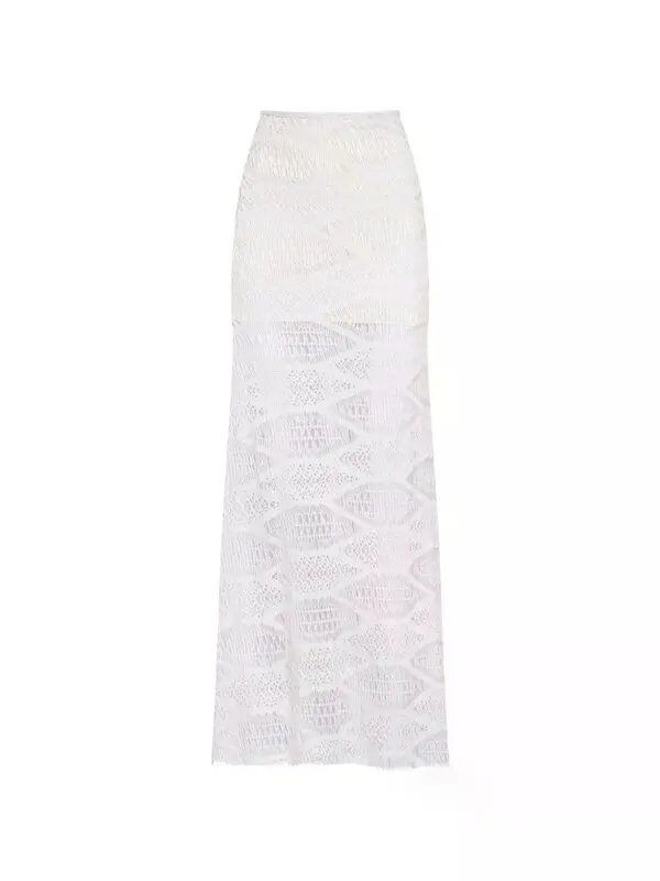 AMIR SLAMA Geometric Openwork Skirt - White