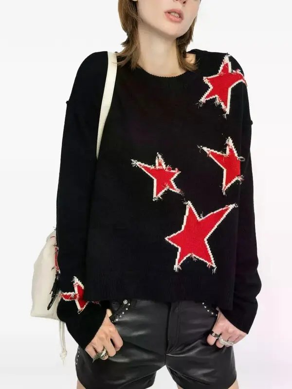 Zadig&Voltaire Star-motif Cashmere Sweater - Black