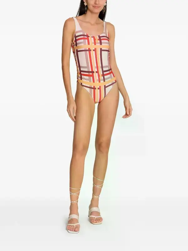 AMIR SLAMA Checked Swimsuit