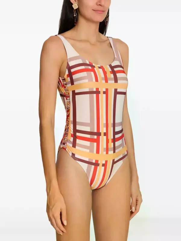 AMIR SLAMA Checked Swimsuit