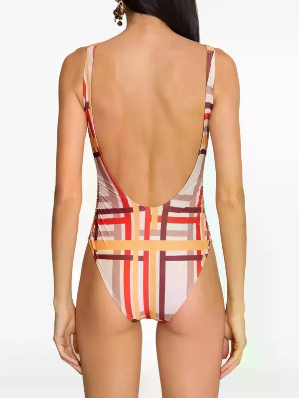 AMIR SLAMA Checked Swimsuit