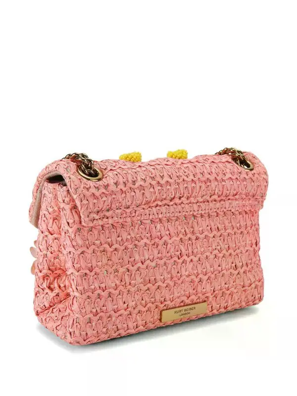 Kurt Geiger Mini Raffia Kensington Shoulder Bag - Pink