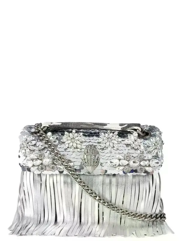 Kurt Geiger Medium Kensington Fringe Shoulder Bag - Silver