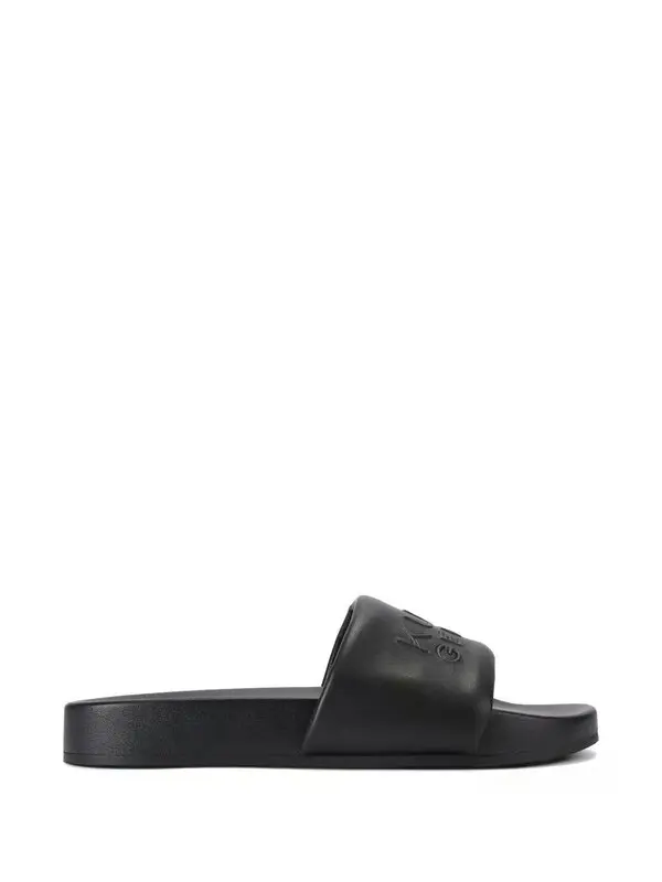 Kurt Geiger Stacked Logo-embossed Slides - Black