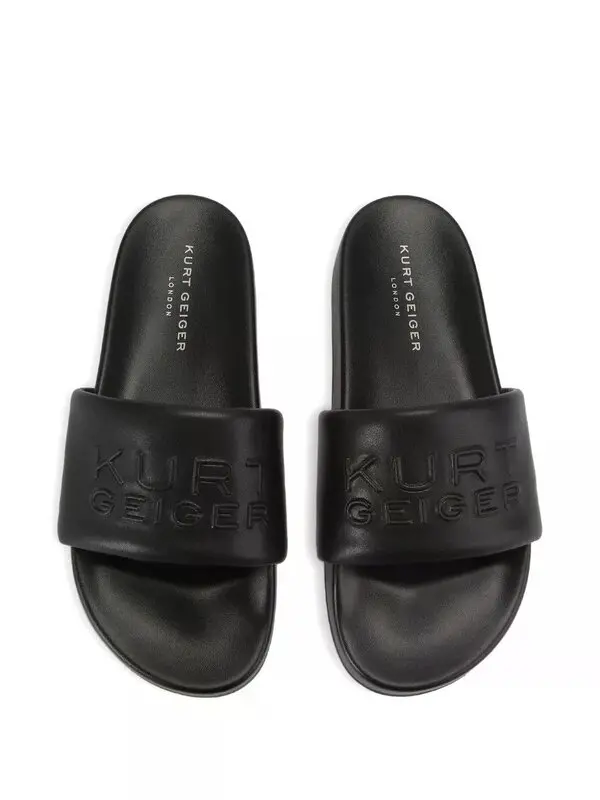 Kurt Geiger Logo-Embossed Slides - Black | Editorialist