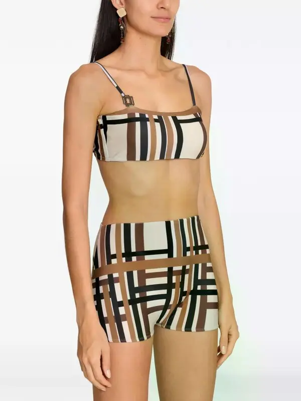 AMIR SLAMA Checked-print Bikini