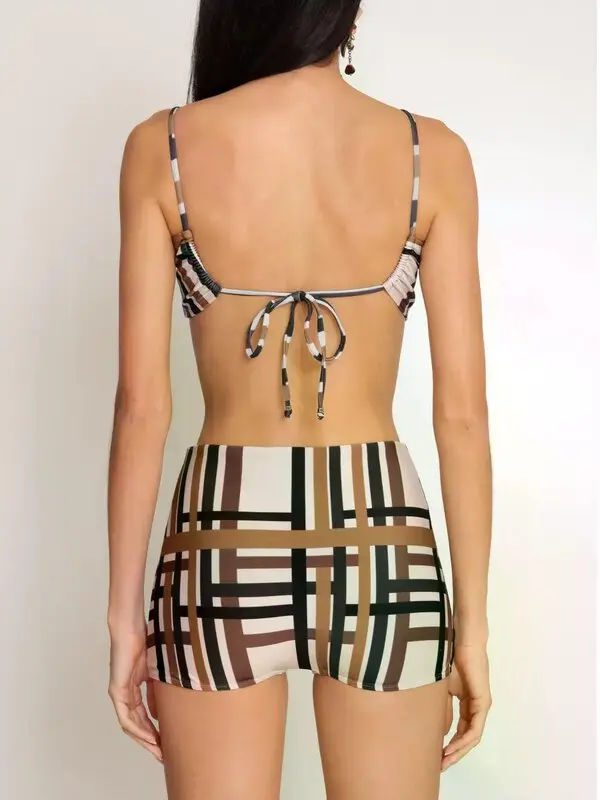 AMIR SLAMA Checked-print Bikini