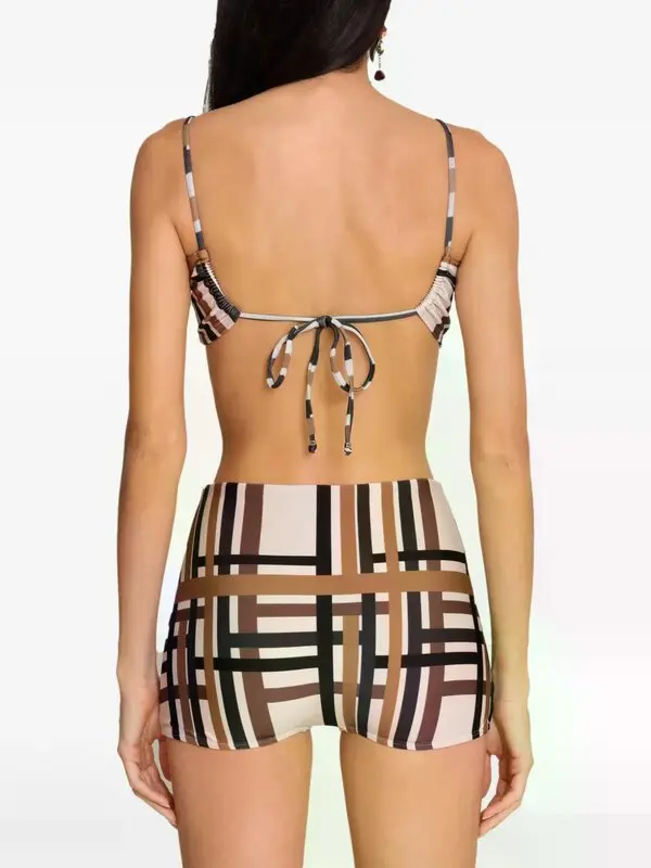 AMIR SLAMA Checked-print Bikini